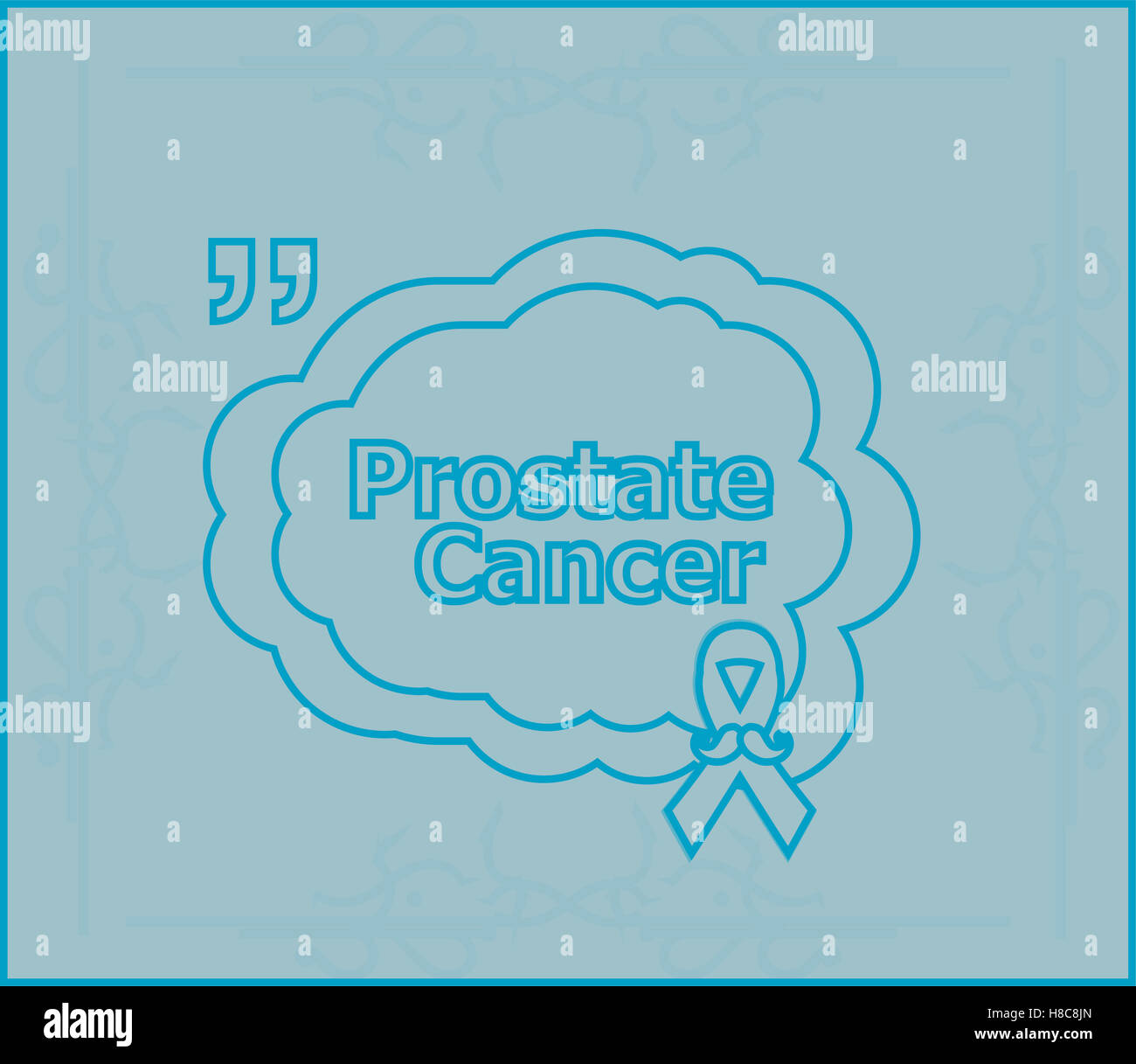 Prostate cancer ribbon awareness on light blue background. ribbon with ...