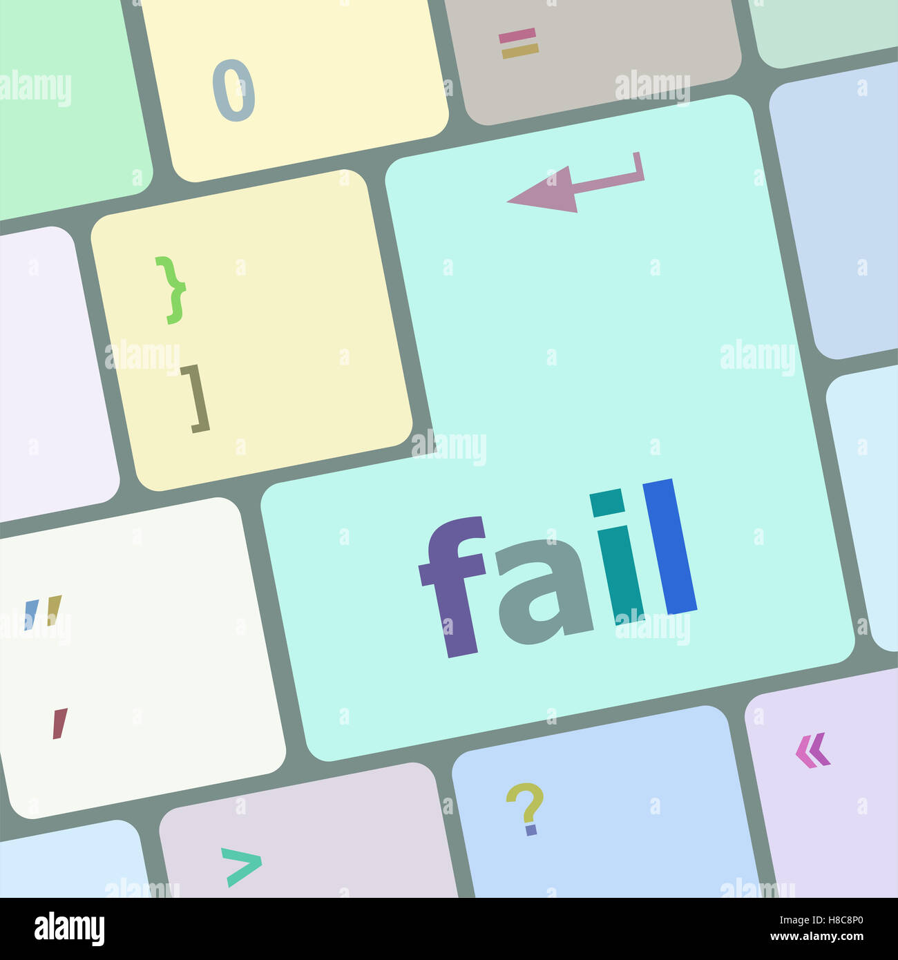 fail word on key showing fail failure mistake or sorry concept Stock ...
