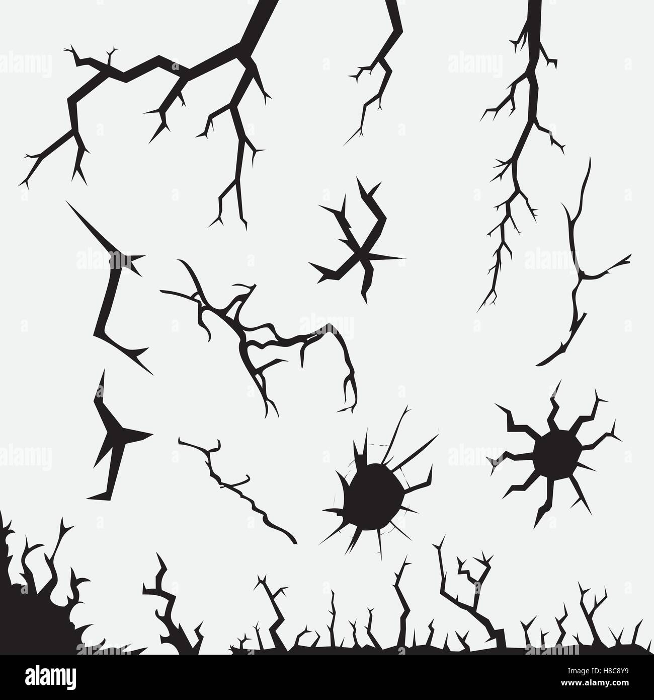 Earth Crack vector set, silhouettes Stock Vector Image & Art - Alamy