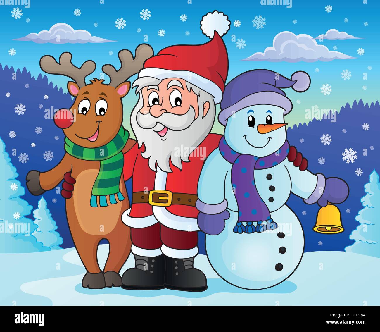 Christmas characters theme image 4 - eps10 vector illustration Stock ...