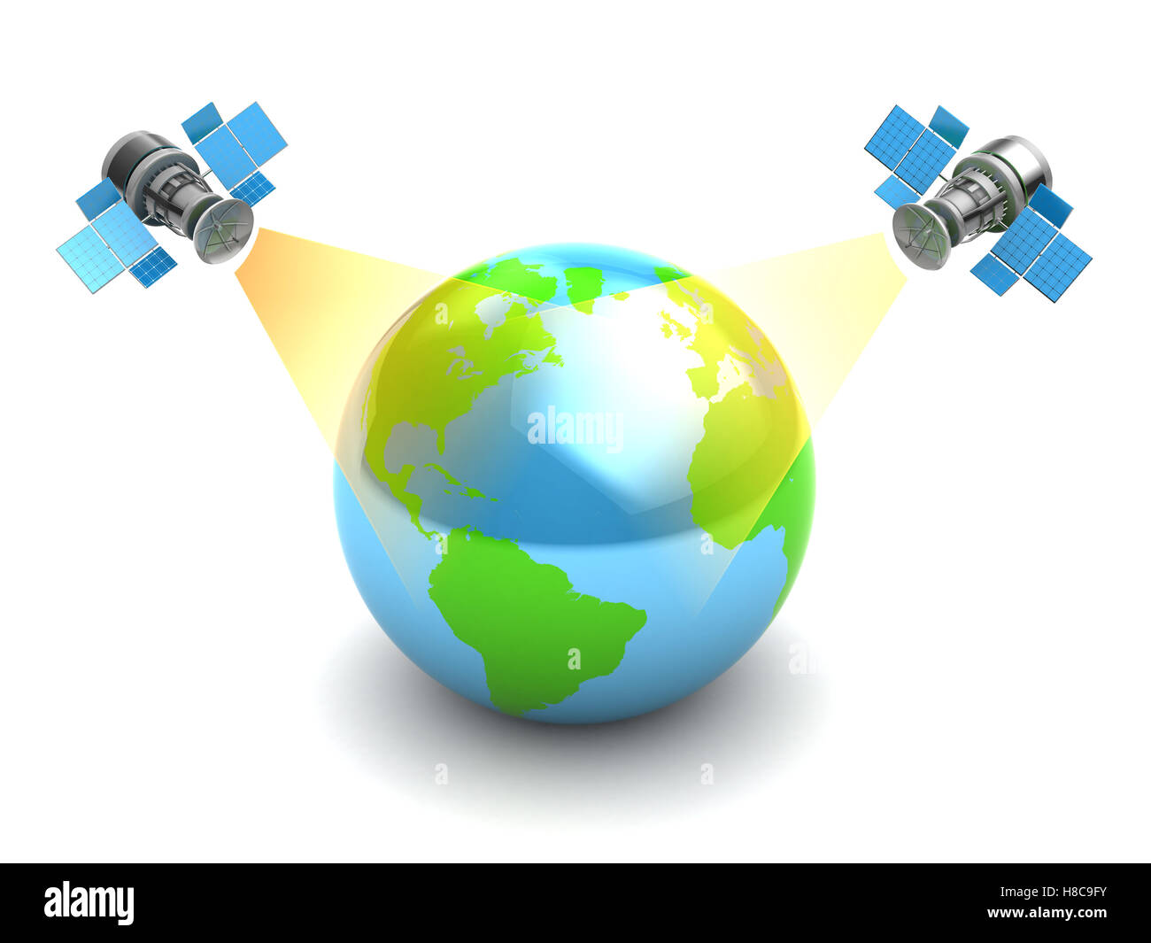 Map Of Earth With Satellites High Resolution Stock Photography and ...