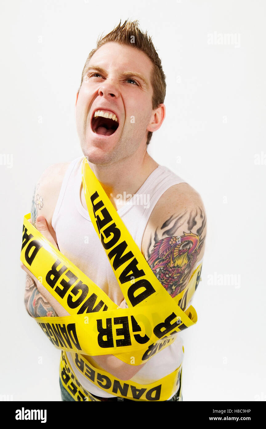 Portrait tattooed young man punk hi-res stock photography and images ...