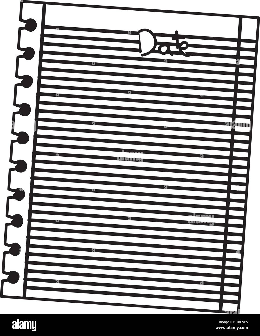 lined sheet of paper with date written on it icon image vector ...