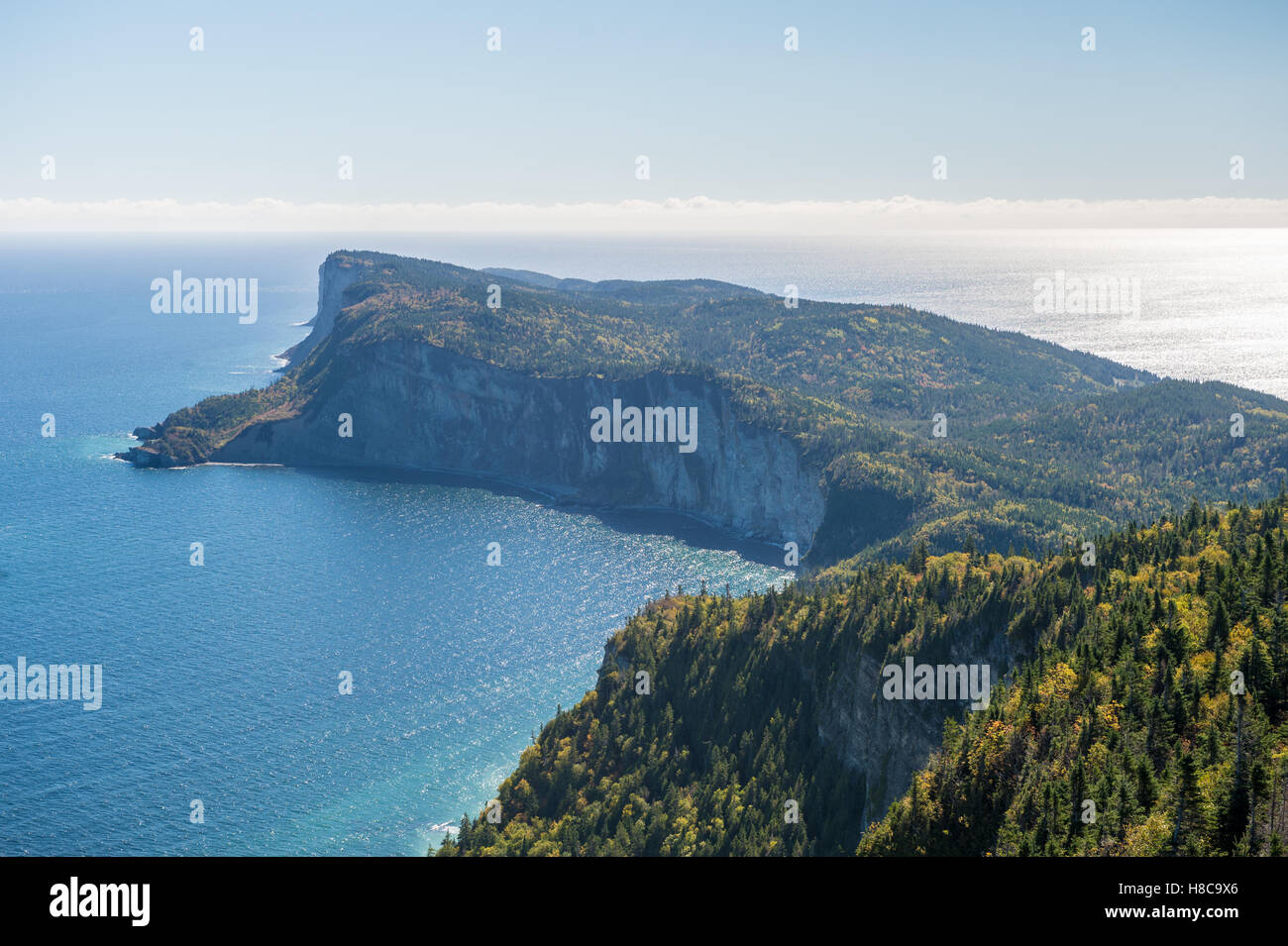 Cap Bon Ami from Mont-St-Alban viewpoint in Forillon National Park ...