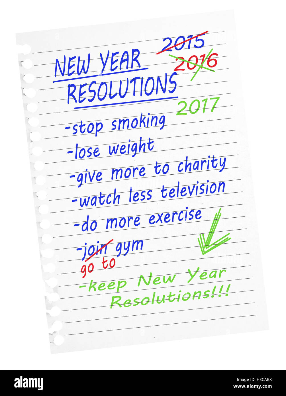 Objectives list Cut Out Stock Images & Pictures - Alamy