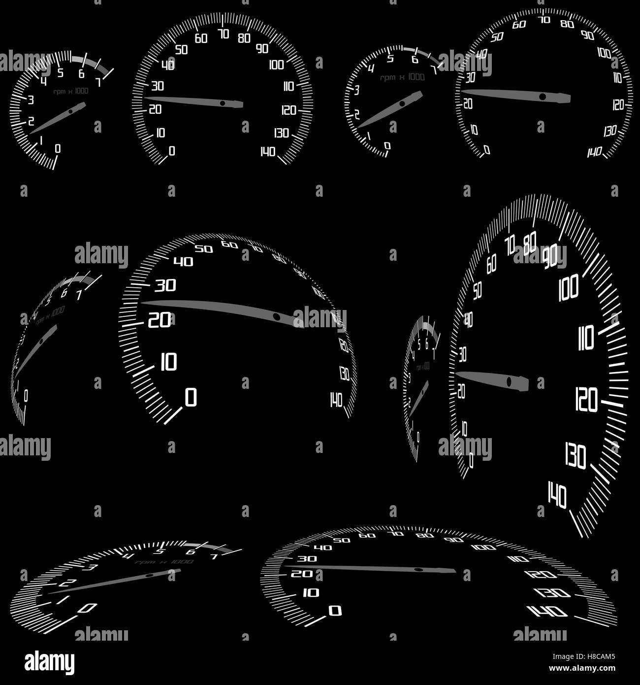 Car Speedometer Set Stock Vector Image & Art - Alamy