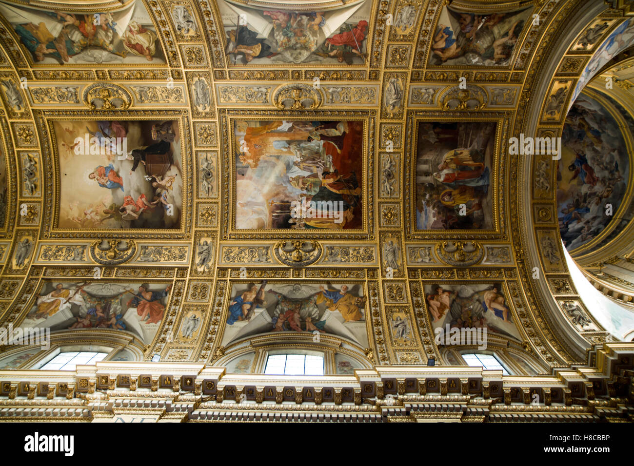 paintings inside an italian church Stock Photo - Alamy