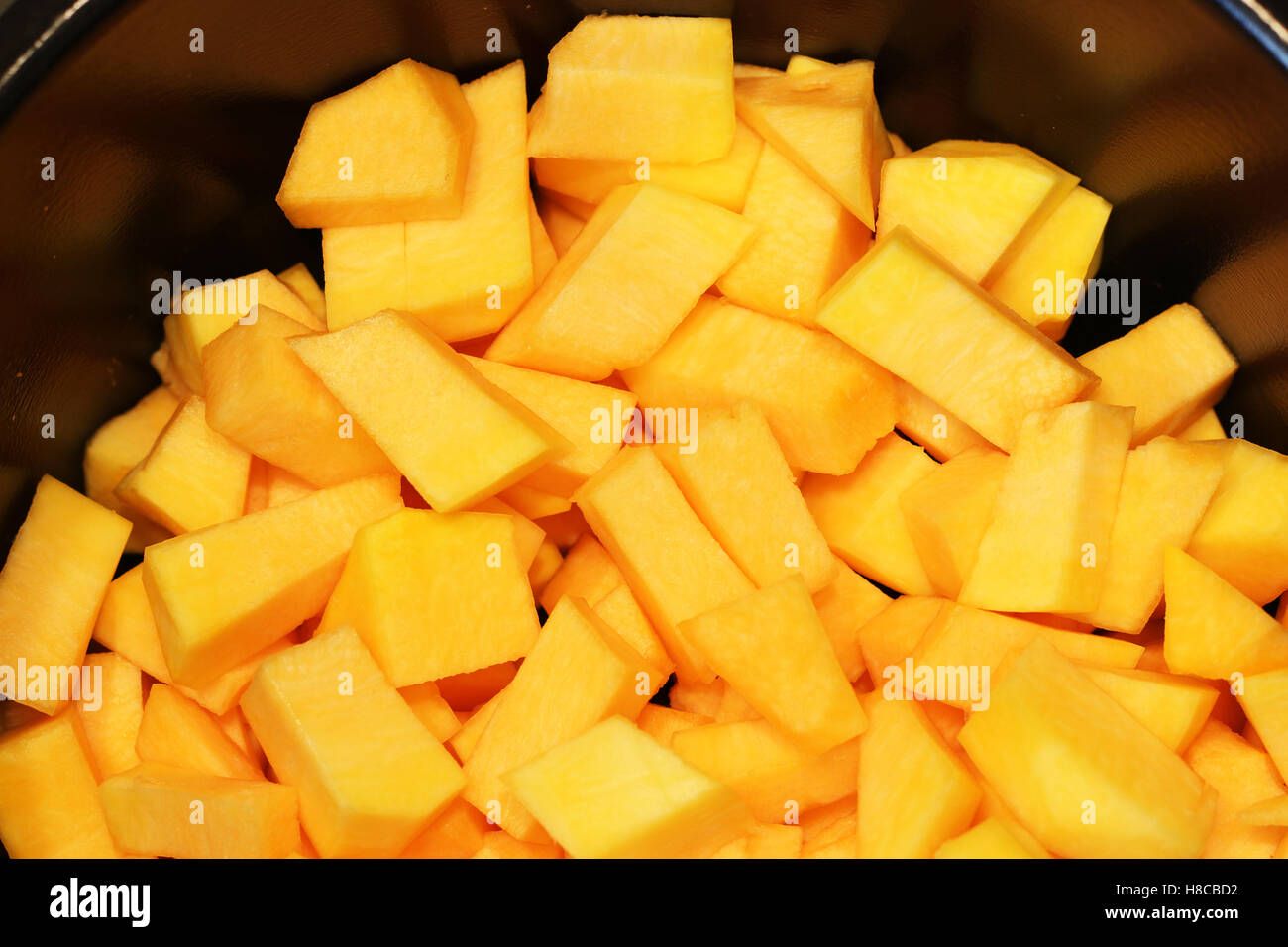 pumpkin cubes sliced Stock Photo - Alamy