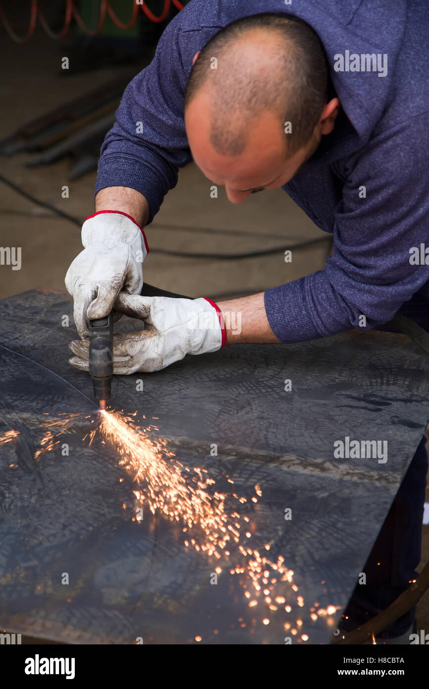 metalworker in his workshop Stock Photo - Alamy