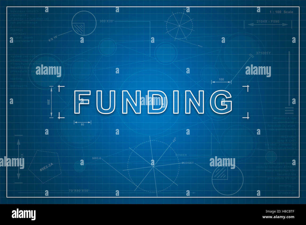 funding on paper blueprint background, business concept Stock Photo - Alamy