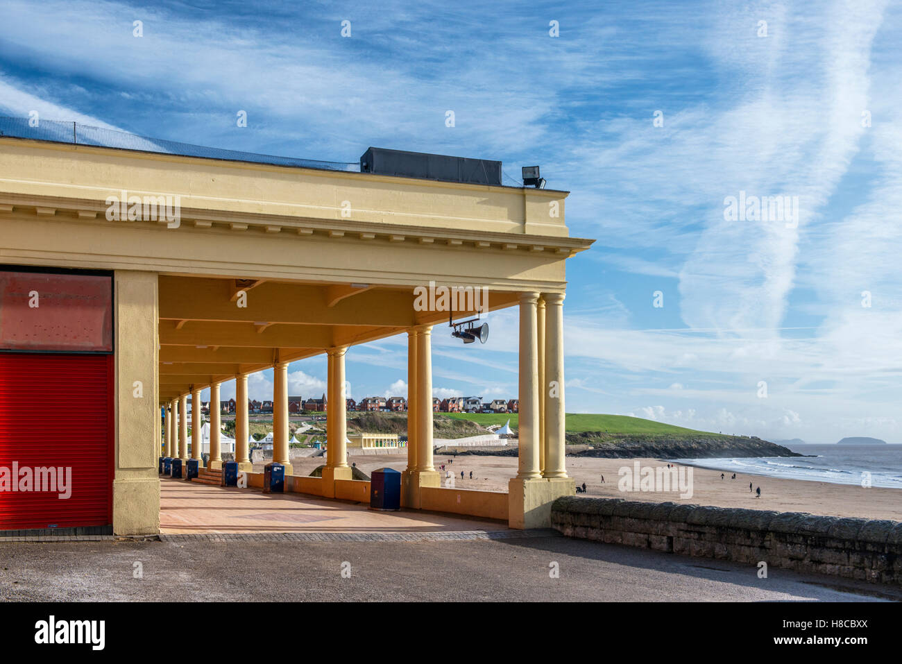Whitmore Bay, a large sandy beach on Barry Island in south Wales on a ...