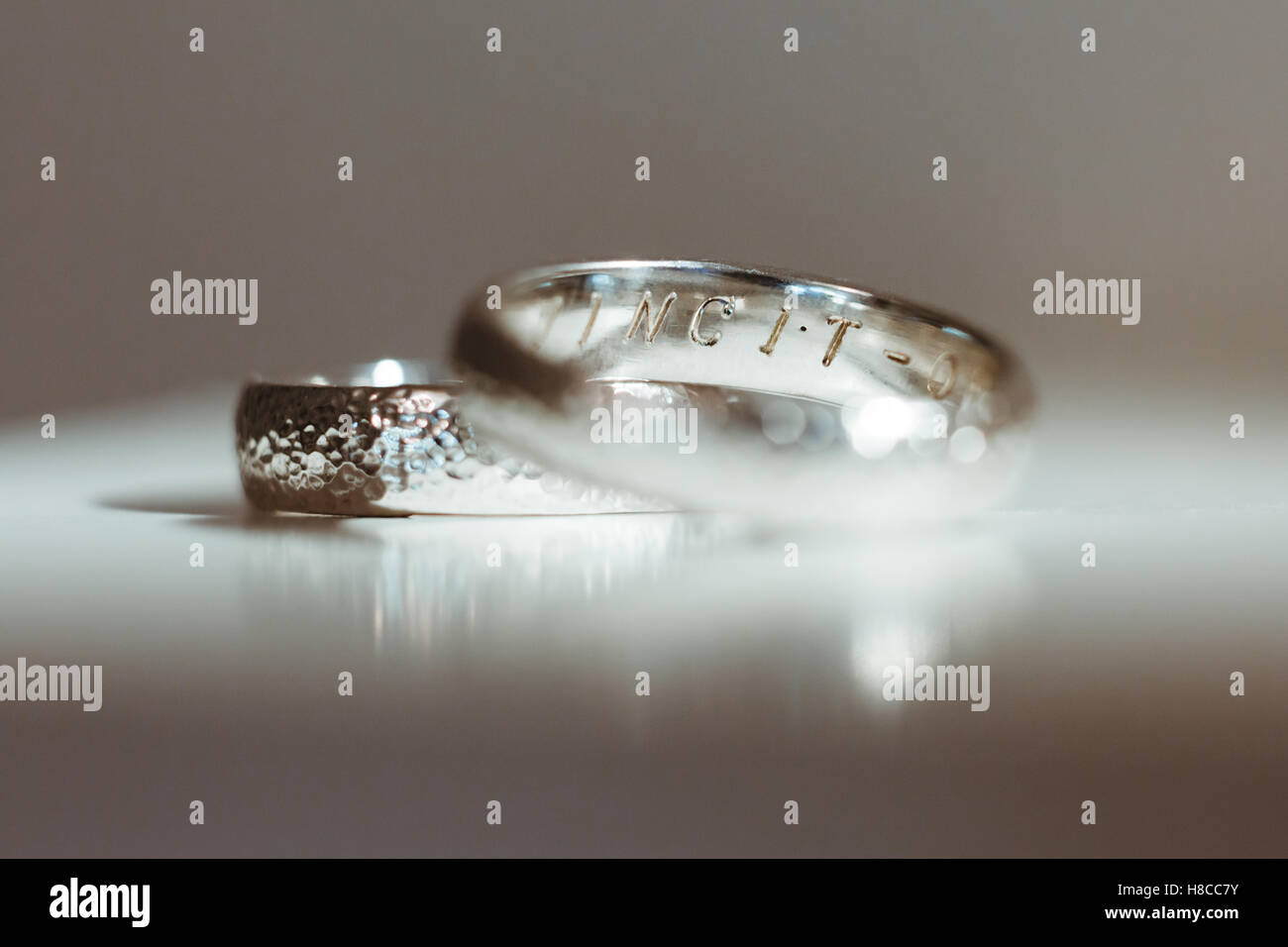 Two silver rings Stock Photo - Alamy