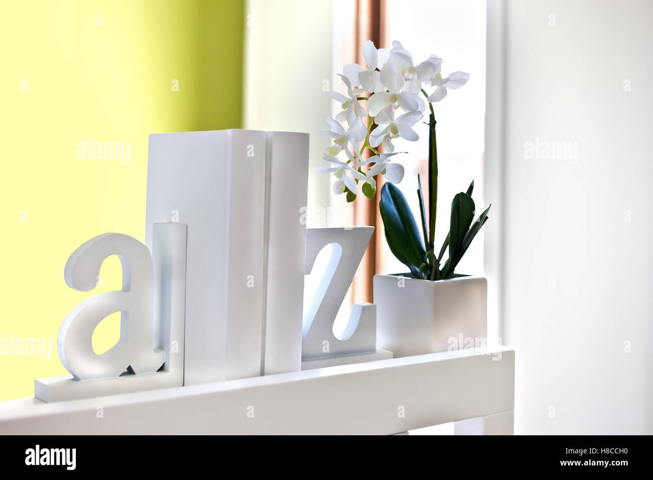 House interior decoration using 3d English letters and a white ...