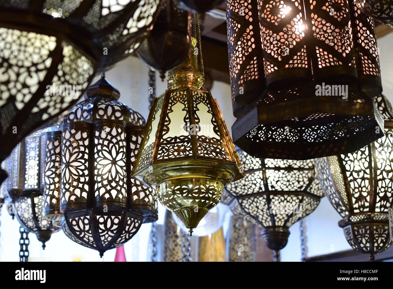 Most Arabic lighting/lamps are made up of thousands of different shapes ...