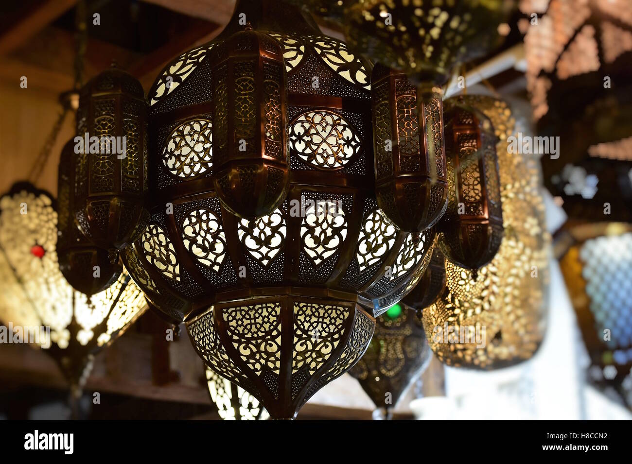 Most Arabic lighting/lamps are made up of thousands of different shapes ...
