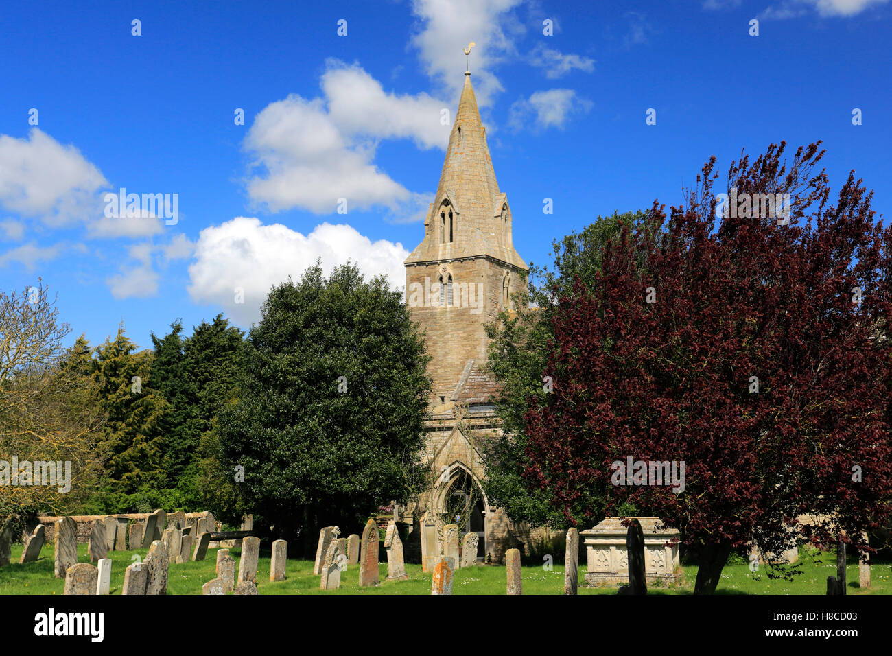 Summer, All Saints parish church, Laxton village, Northamptonshire ...