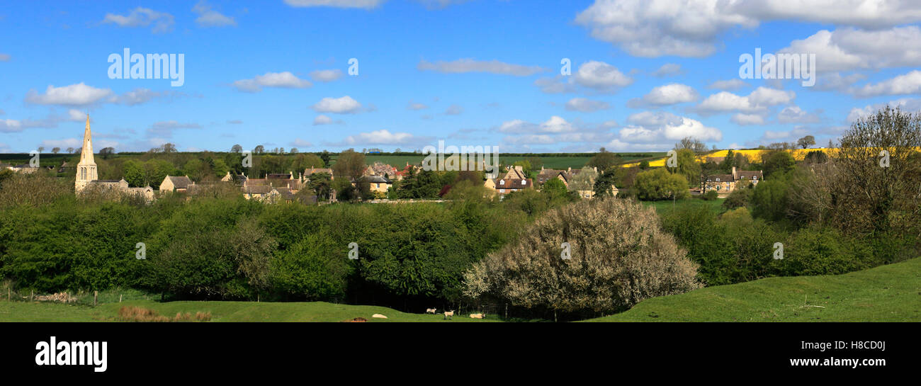 Spring, the village green at Barrowden village, Rutland County, England ...