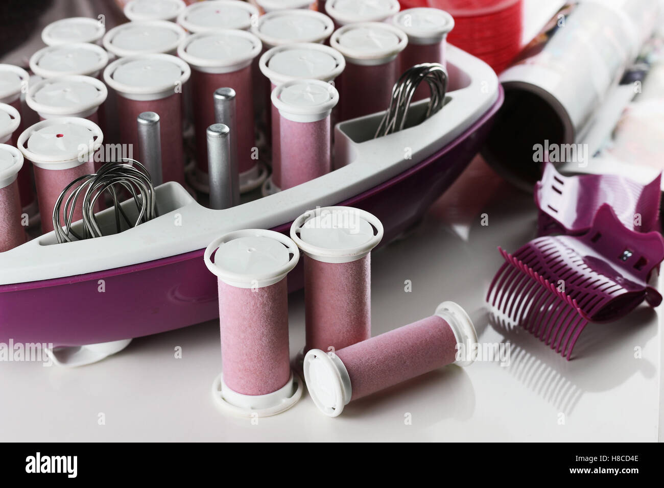 set of hot curlers Stock Photo - Alamy