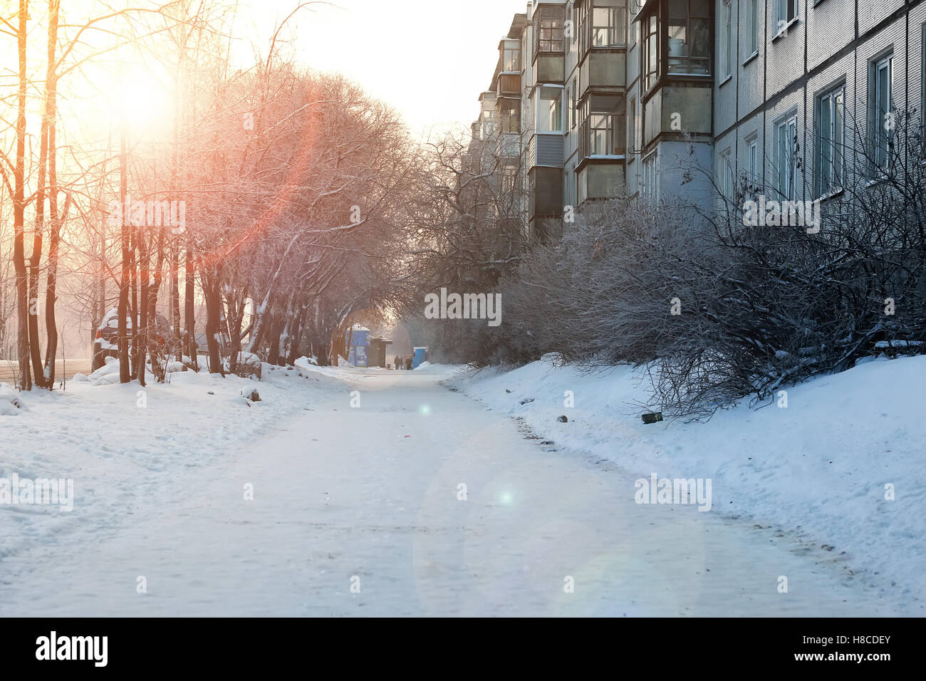 Icy brick sidewalk hi-res stock photography and images - Alamy