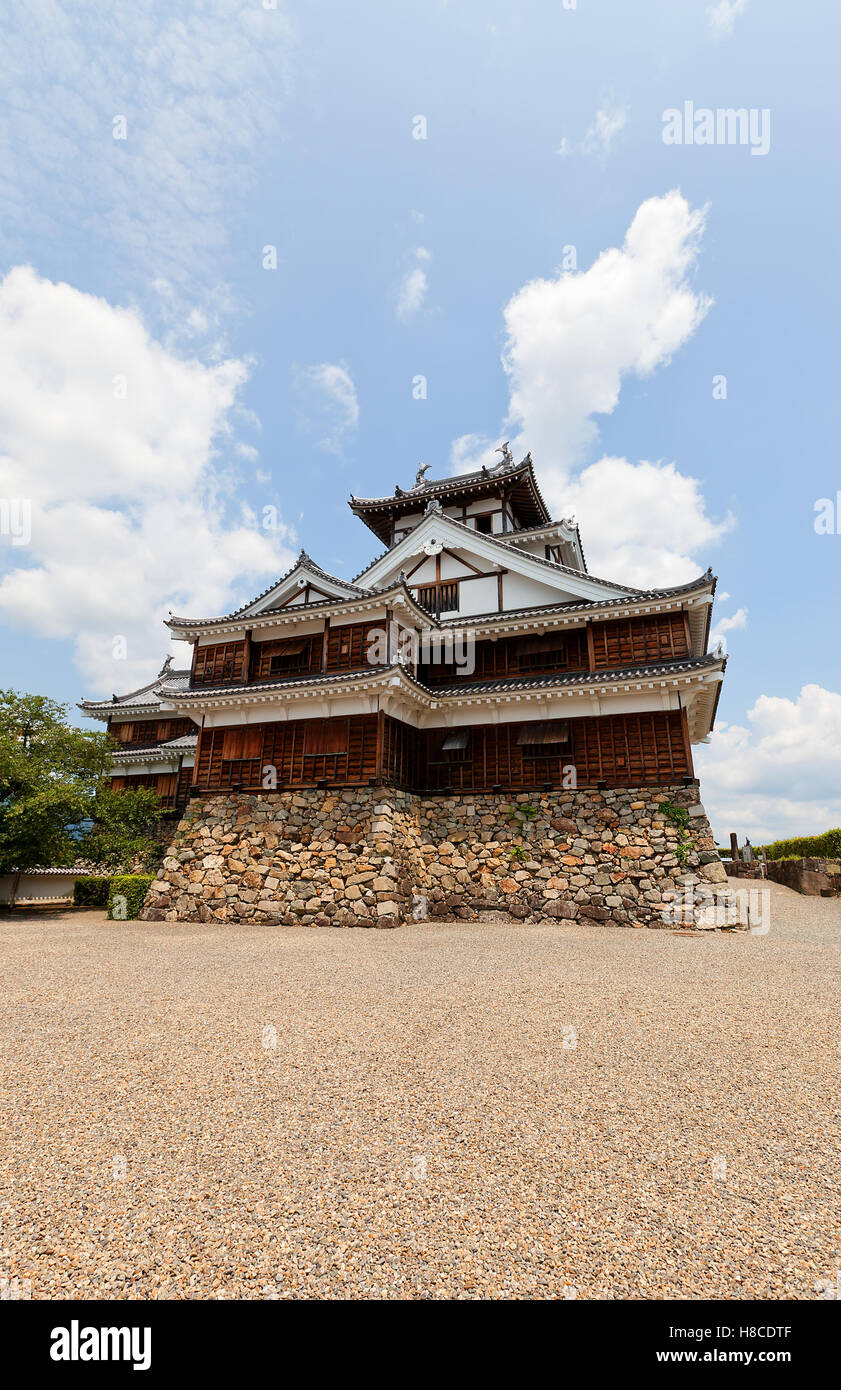 Reconstructed main keep (donjon) of Fukuchiyama castle, Japan Stock ...