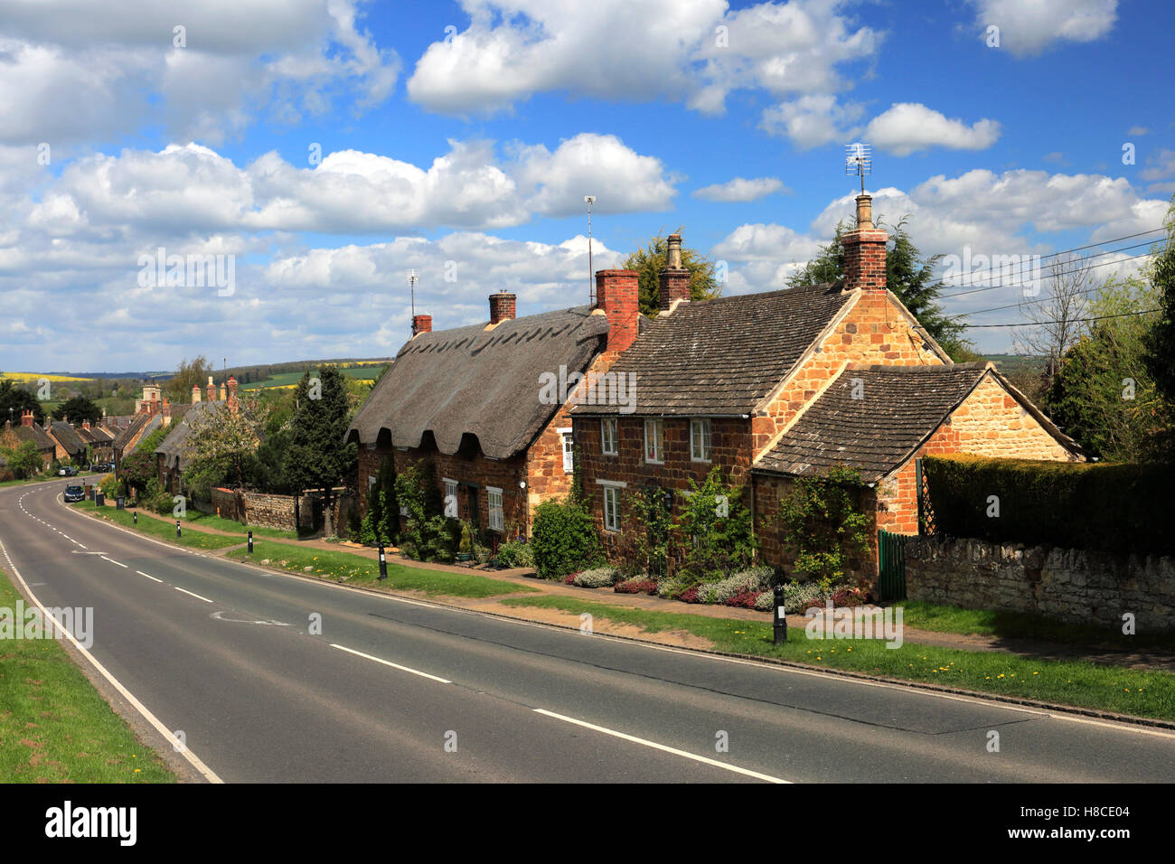Summer view, Rockingham village, Northamptonshire county; England; UK ...