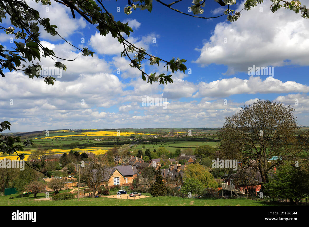 Summer view, Rockingham village, Northamptonshire county; England; UK ...