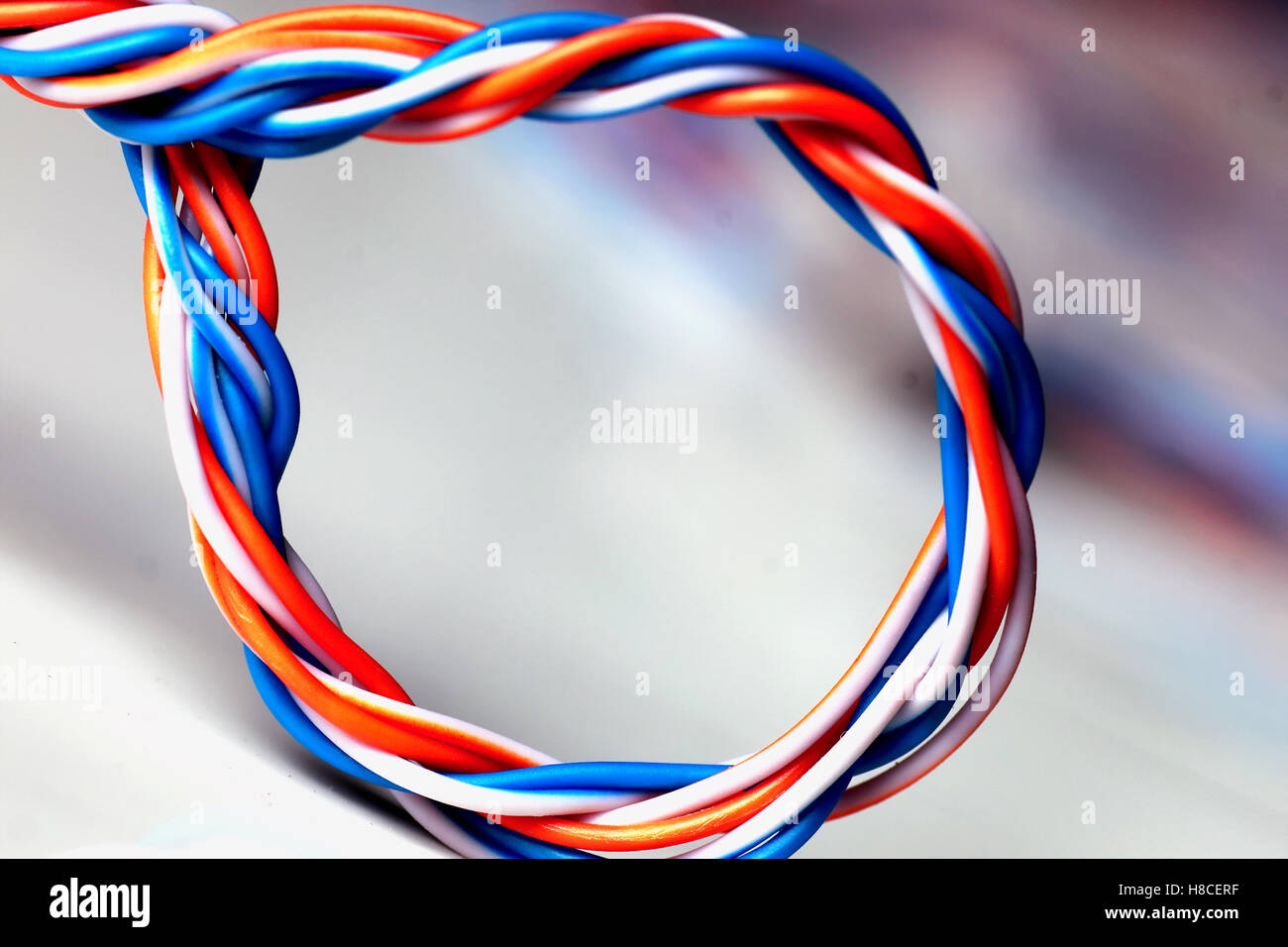 macro color braided wire Stock Photo - Alamy
