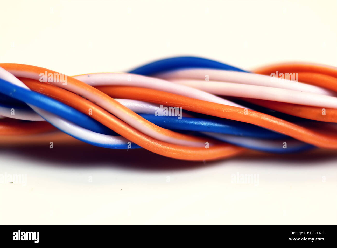macro color braided wire Stock Photo - Alamy
