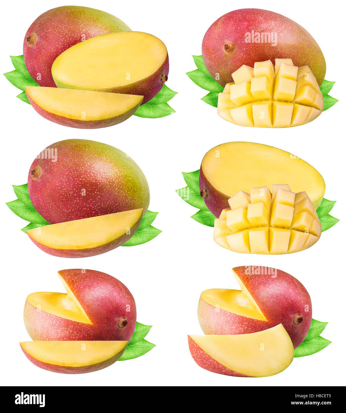 Collection of mango isolated on white background Stock Photo - Alamy