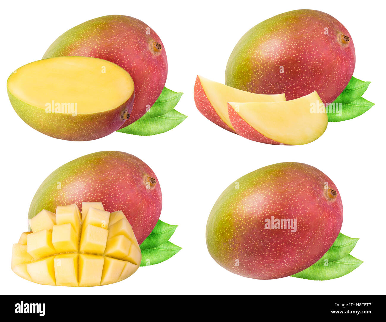Collection of mango isolated on white background Stock Photo - Alamy