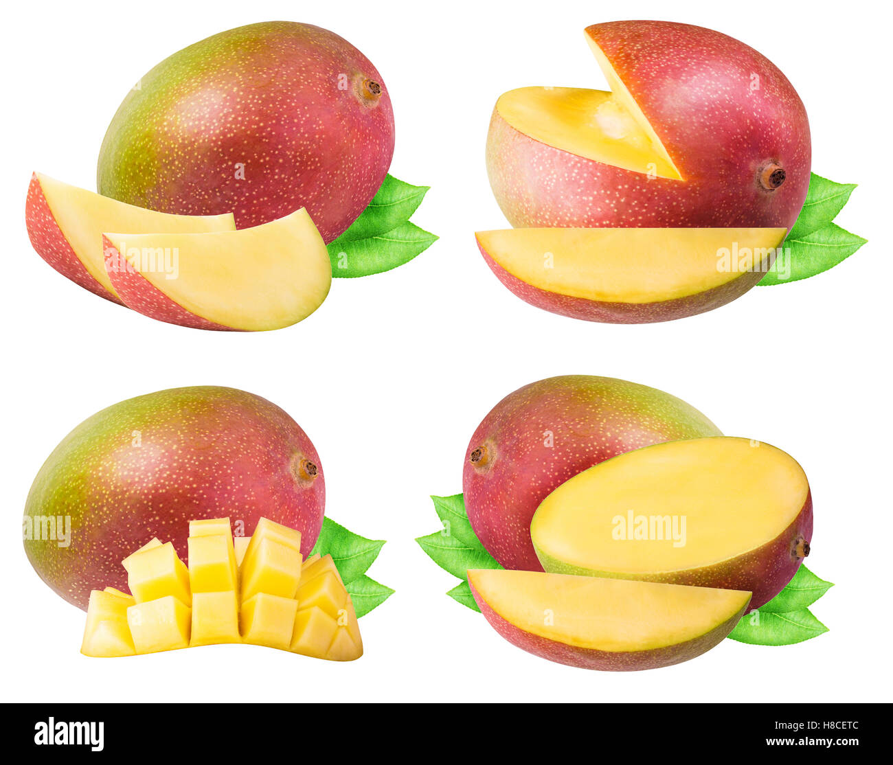 Collection of mango isolated on white background Stock Photo - Alamy