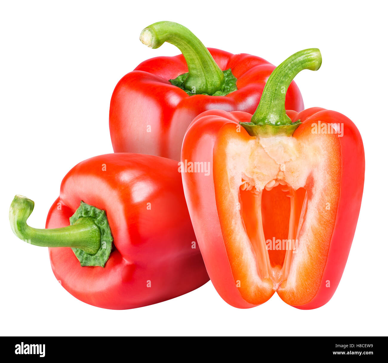 Red pepper isolated on white background with clipping path Stock Photo ...