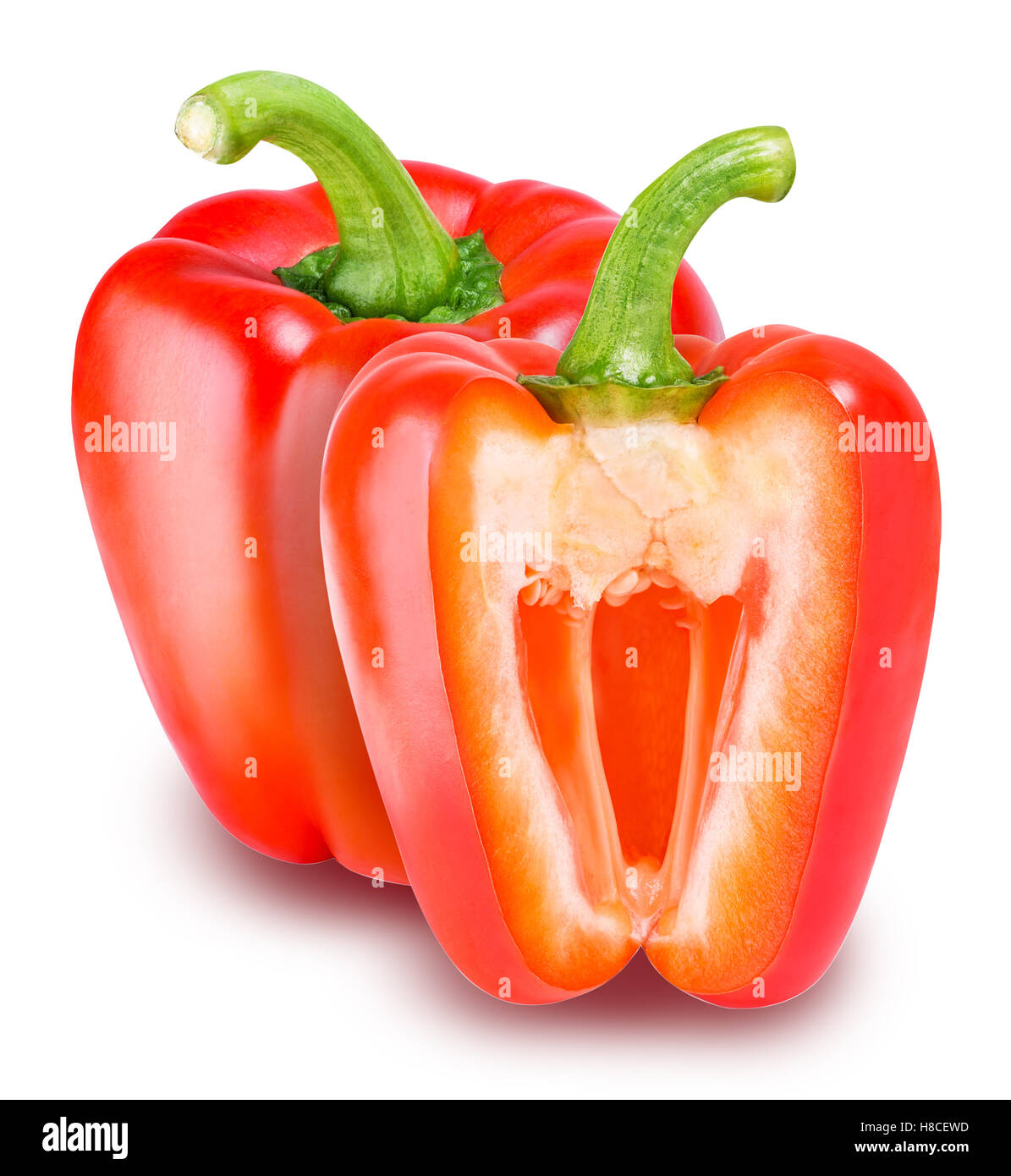 Red pepper isolated on white background with clipping path Stock Photo ...