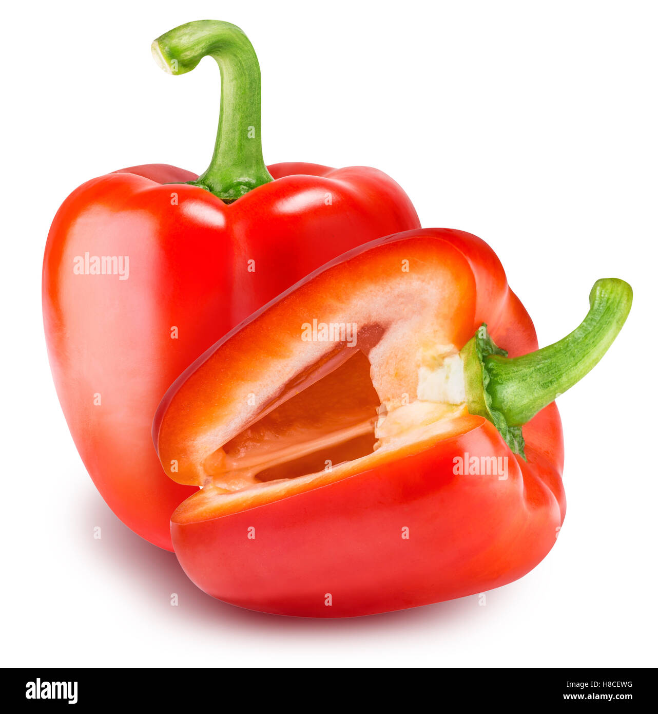 Red pepper isolated on white background with clipping path Stock Photo ...