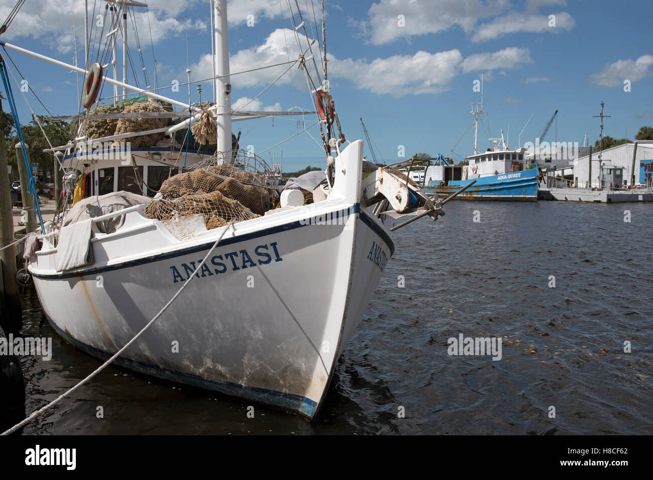 Tarpon Springs Florida USA A 'spongers' boat used in the diving for ...