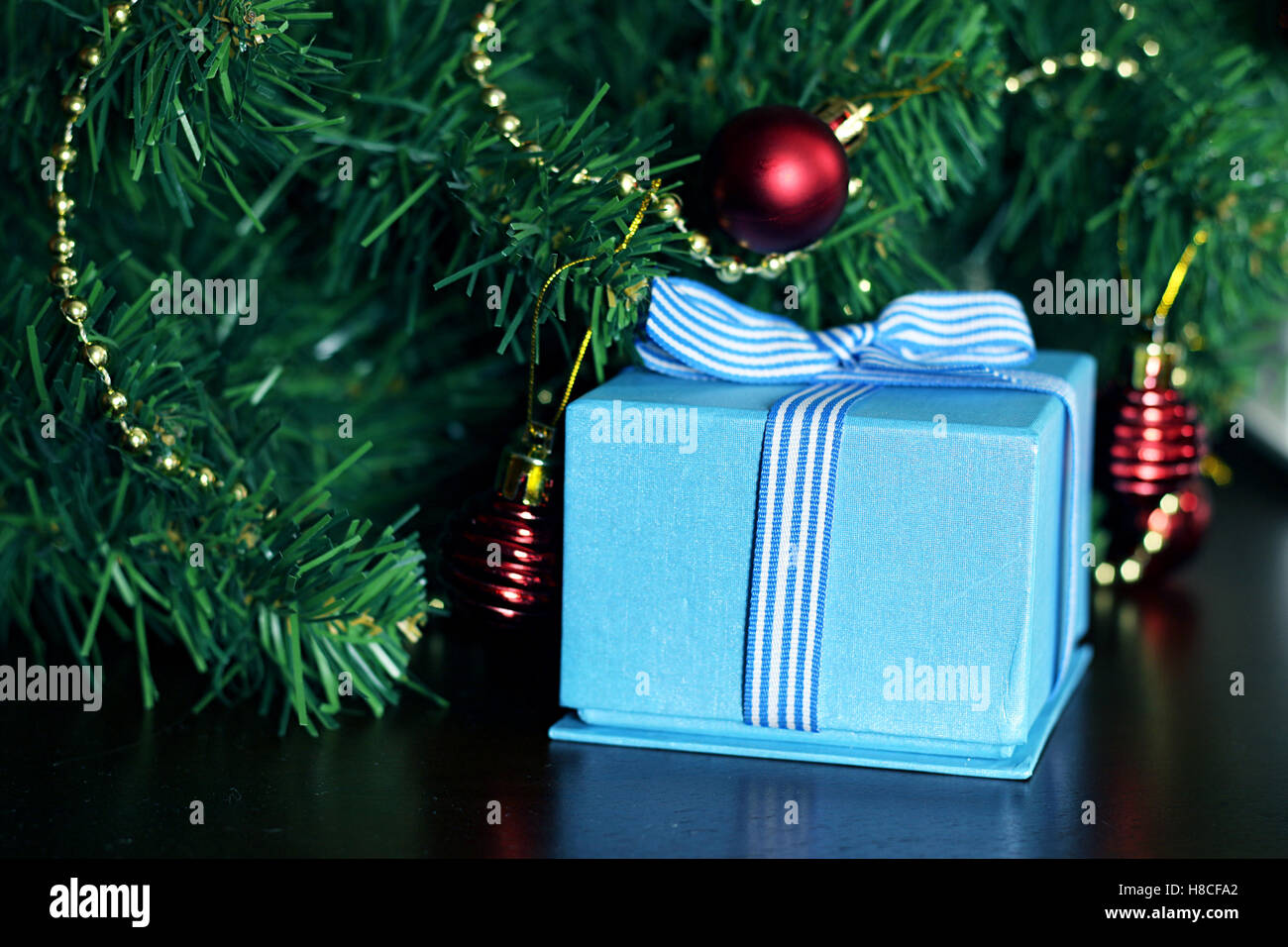 New Year gift box Stock Photo - Alamy