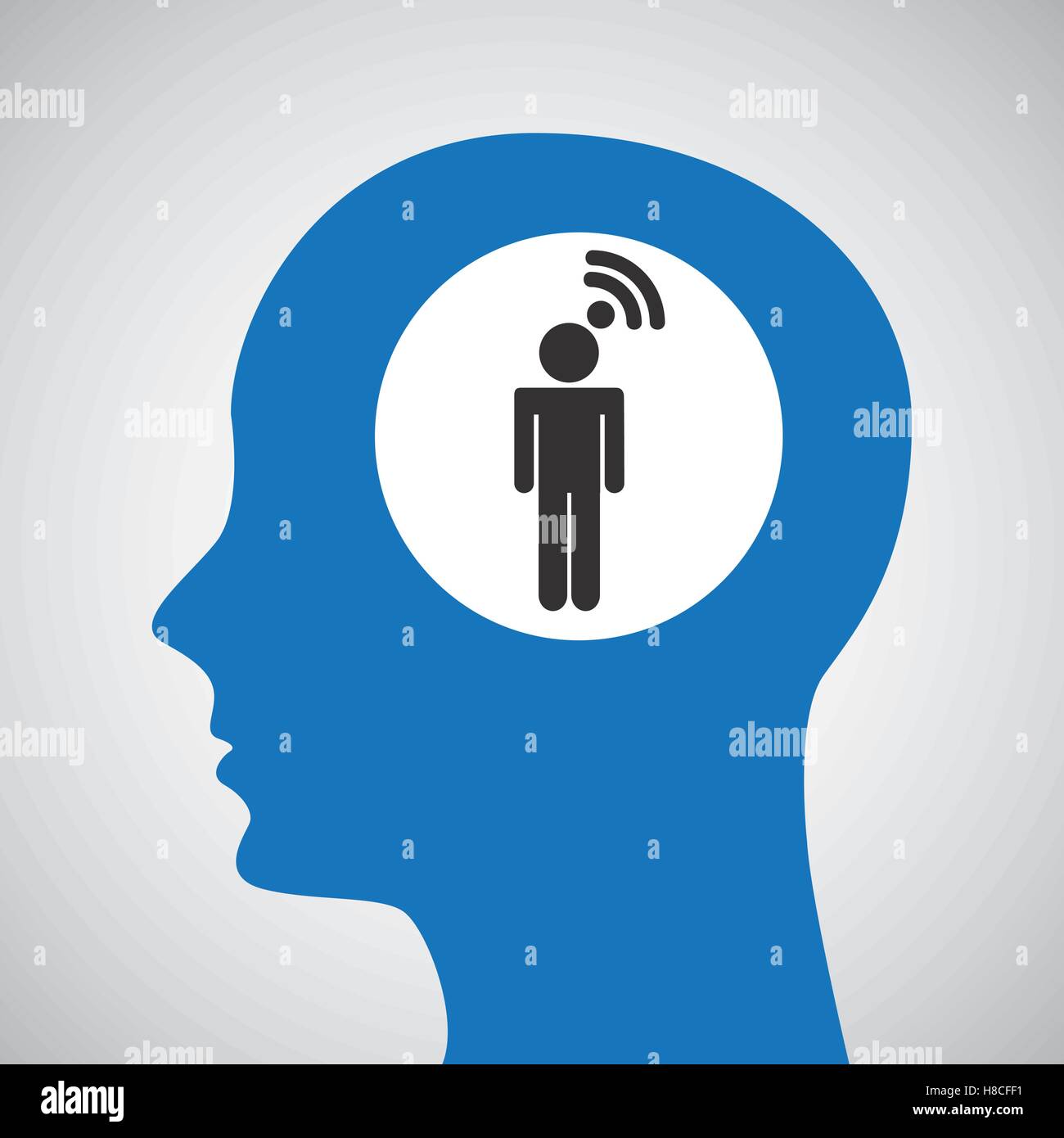 silhouette head wireless wifi man icon vector illustration eps 10 Stock ...