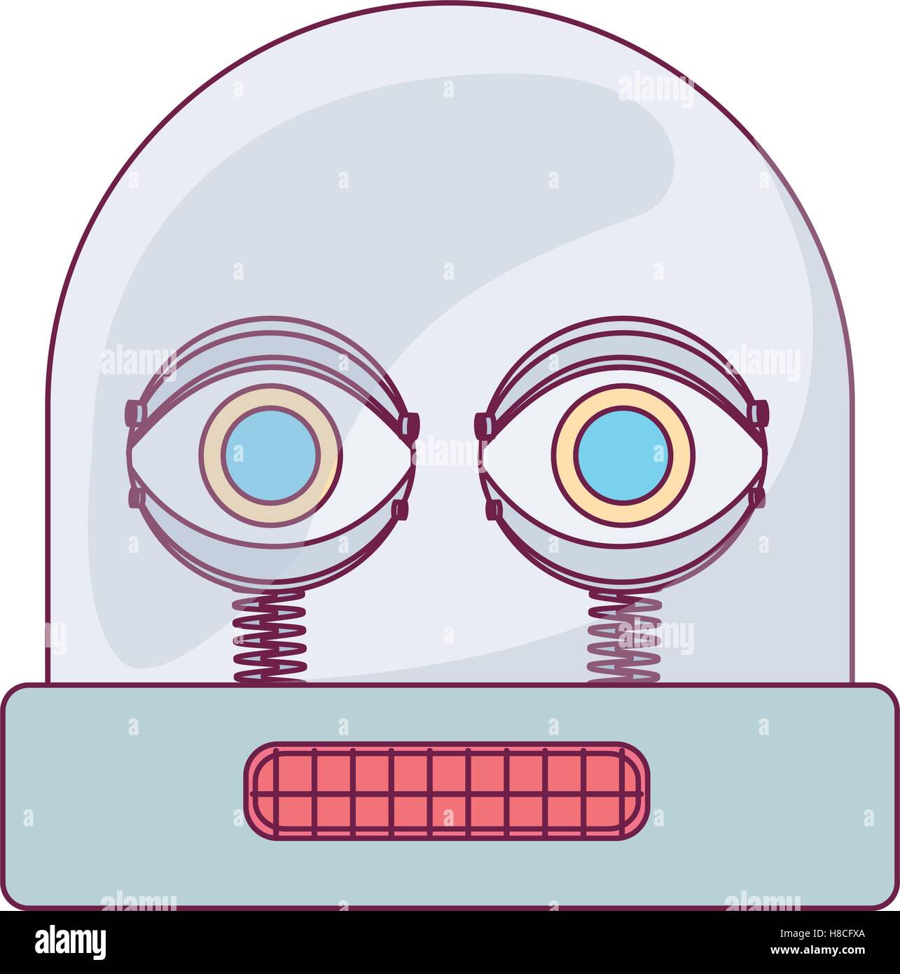 colorful robot facecartoon icon over white background. vector ...