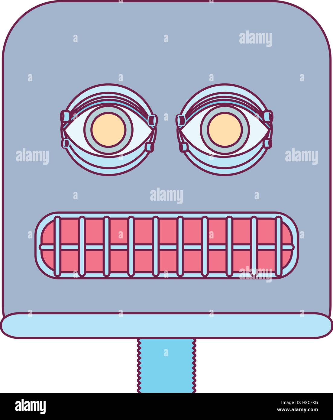 colorful robot facecartoon icon over white background. vector ...