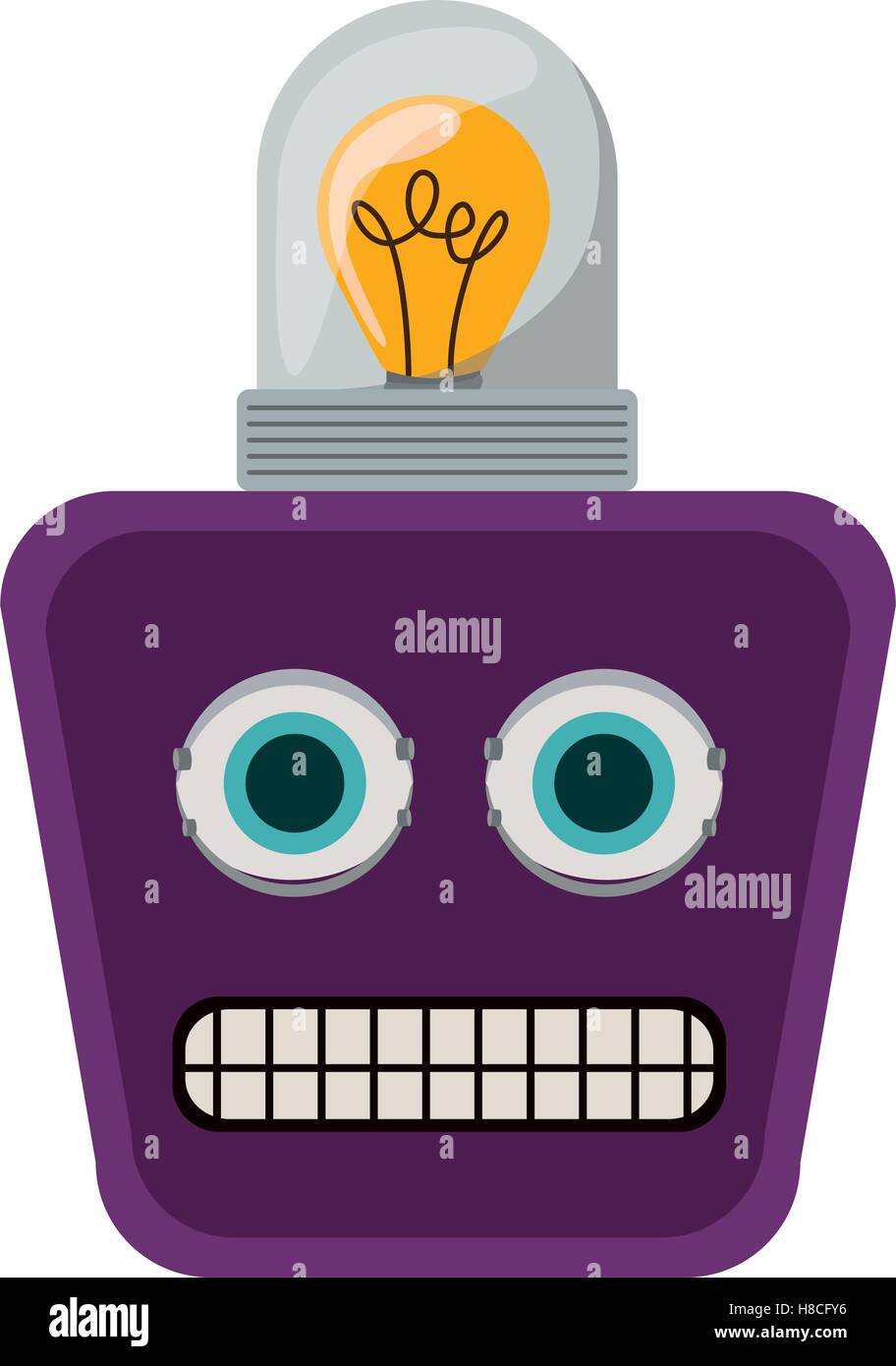 colorful robot facecartoon icon over white background. vector ...