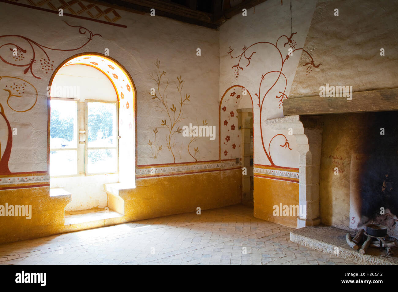 One of the only finished rooms inside the chateau at Guedelon Stock ...