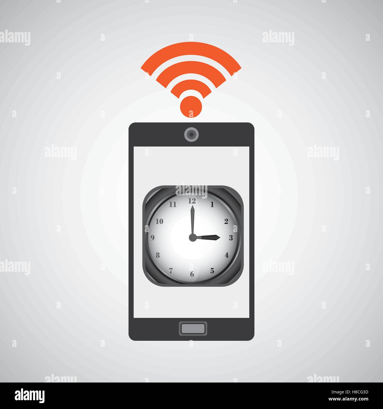 smartphone clock internet wifi icon vector illustration eps 10 Stock ...