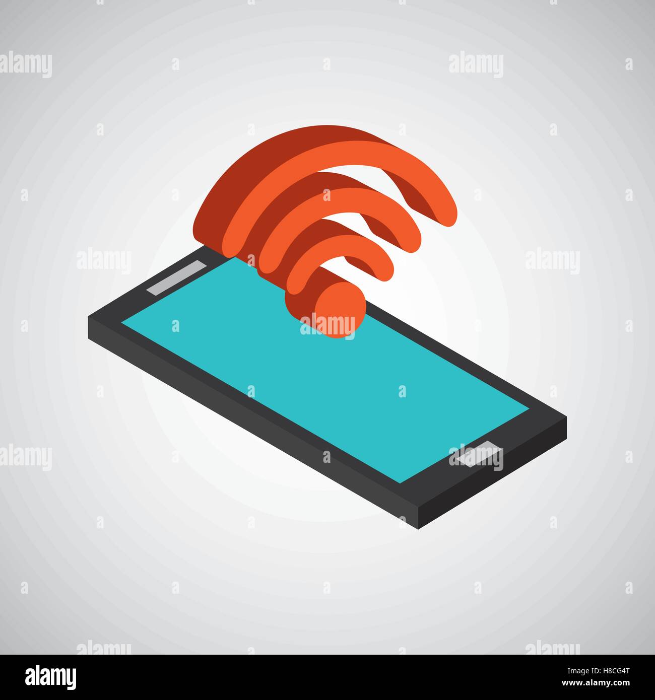 smartphone blue screen wifi vector illustration eps 10 Stock Vector ...