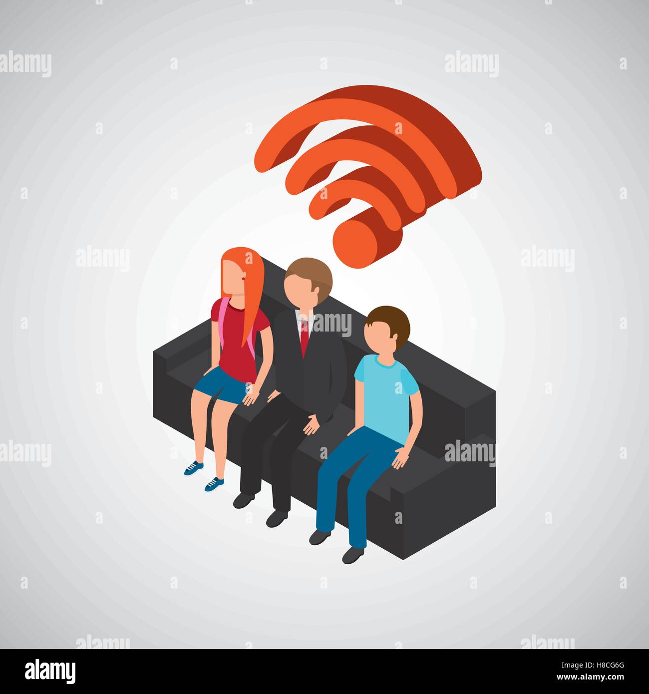 family house wifi connection tv vector illustration eps 10 Stock Vector ...