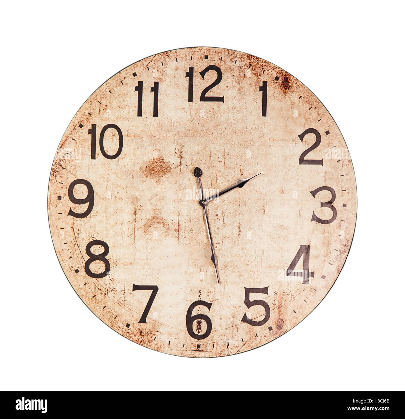 old clock isolated on white background Stock Photo - Alamy