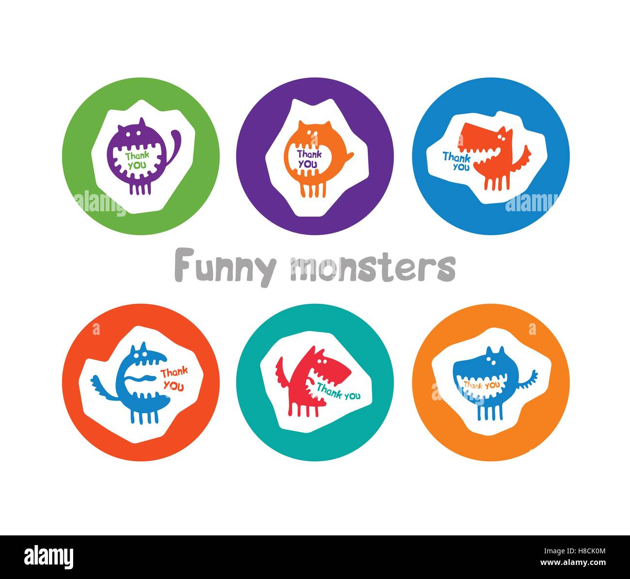 logos with funny monsters Stock Vector Image & Art - Alamy