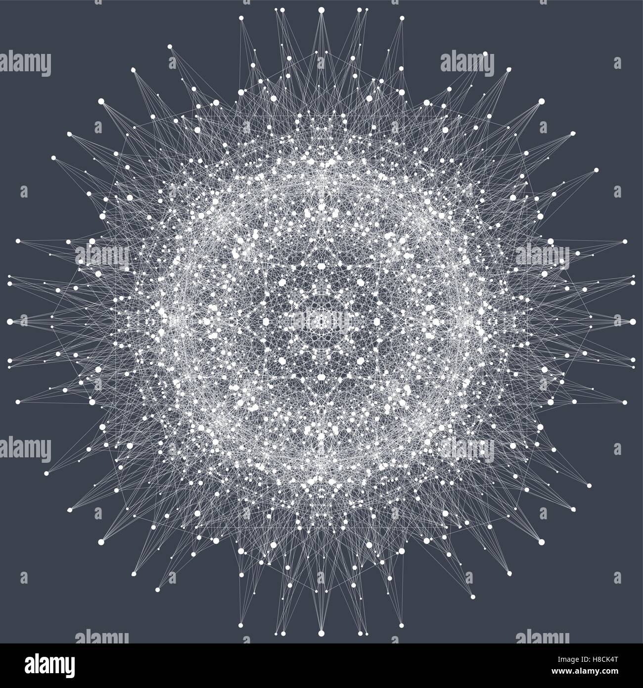 Fractal element with compounds lines and dots. Big data complex ...