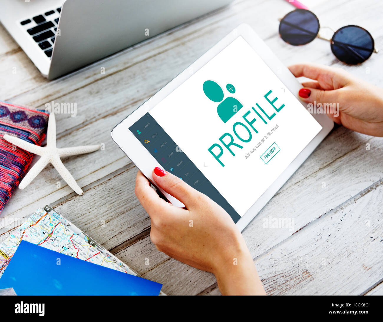 User Account Profile Social Network Concept Stock Photo - Alamy