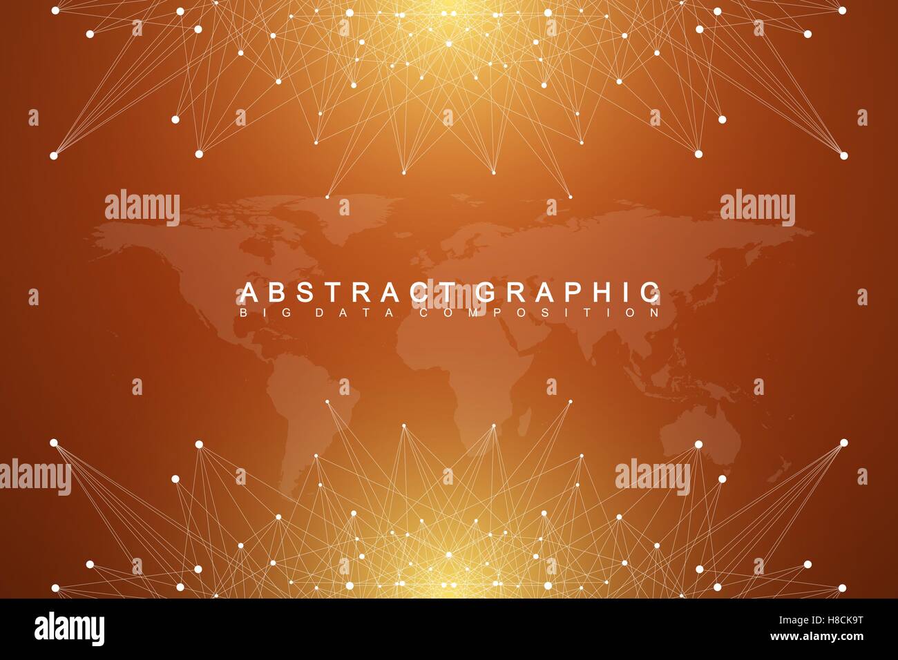 Graphic abstract background communication. Big data complex with compounds. Perspective backdrop ...