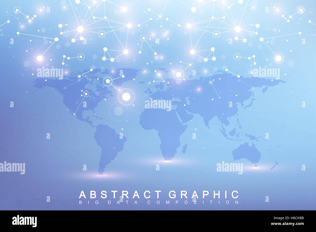 Graphic abstract background communication. Big data complex with compounds. Perspective backdrop ...